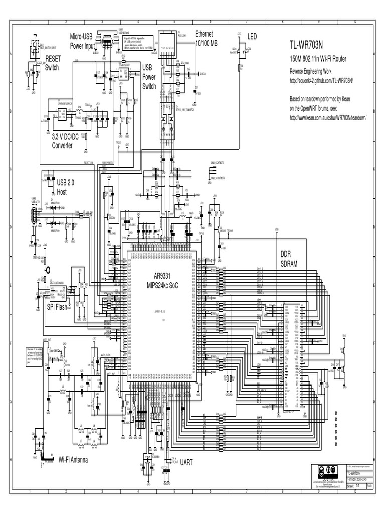 TL-WR703N Schematic | PDF | Computer Networking | Physical Layer Protocols