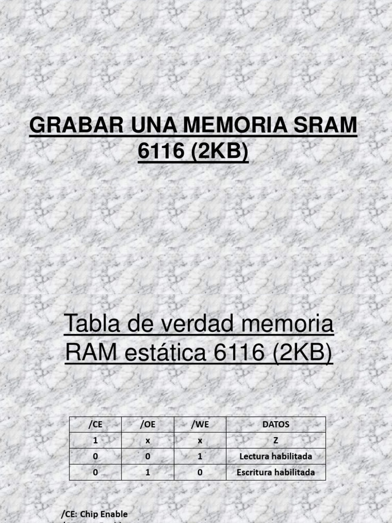Grabar Una Memoria Sram 6116 (2KB) | PDF