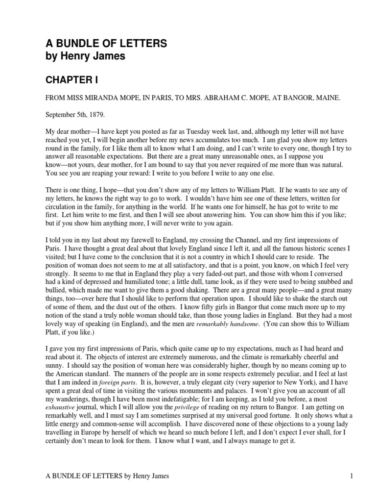 A Bundle of Letters by James, Henry, 1843-1916 | PDF