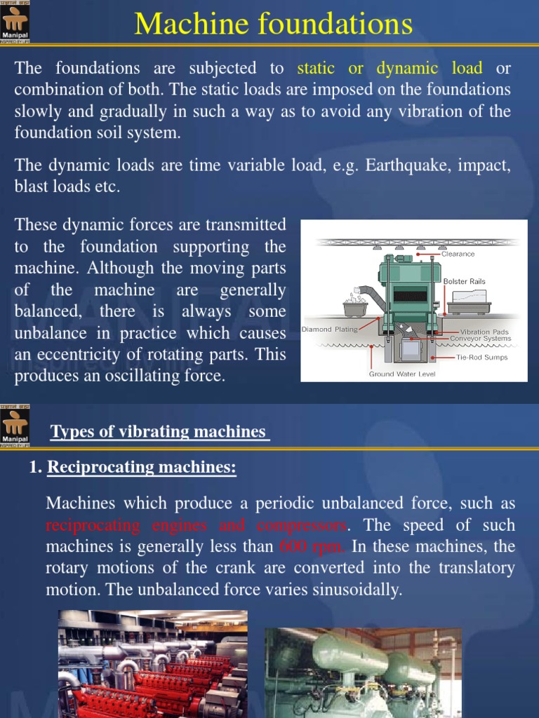 Machine Foundations: Types and Analysis | PDF | Oscillation | Frequency