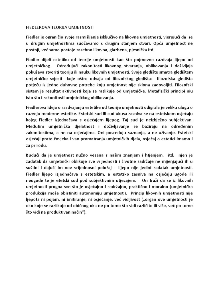 O Prosuđivanju Djela Likovne Umjetnosti, Konrad Fiedler | PDF