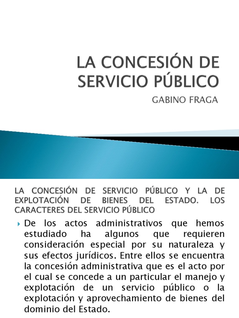La Concesión de Servicio Público | Servicios públicos | Dominio ...
