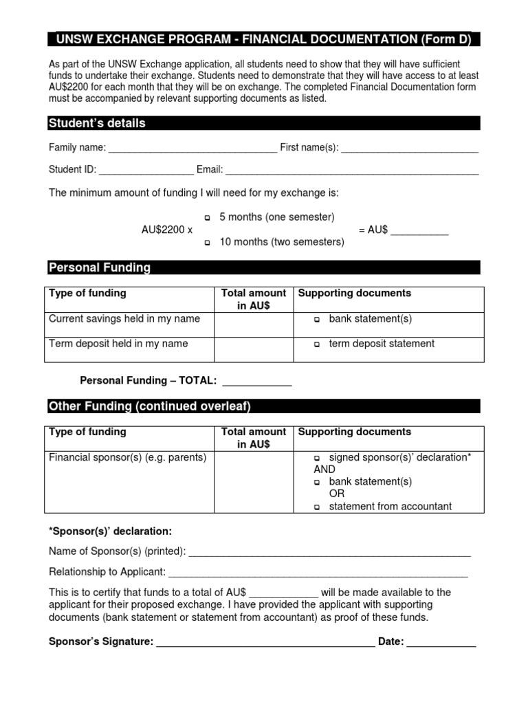 Financial Documentation Form | PDF | Australian Dollar | Deposit Account
