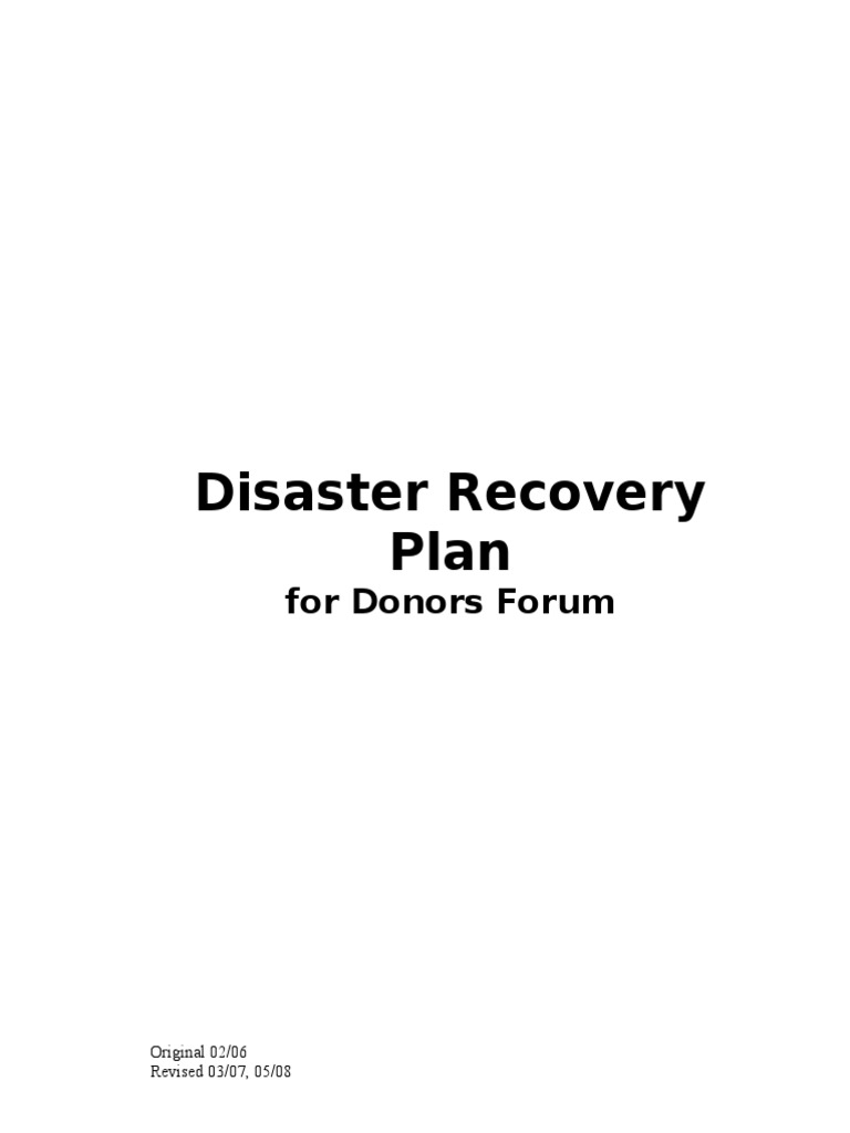 DF Disaster Recovery Plan | PDF | Backup | Disaster Recovery