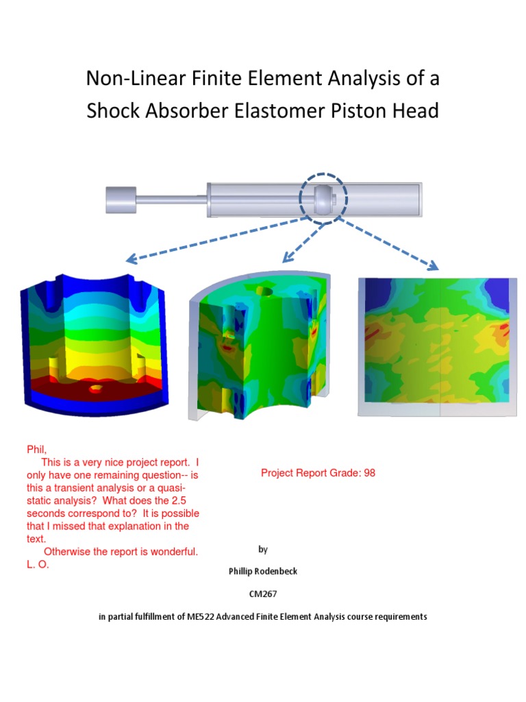 Non-Linear Finite Element Analysis of a Shock Absorber Elastomer Piston Head | Stress (Mechanics ...