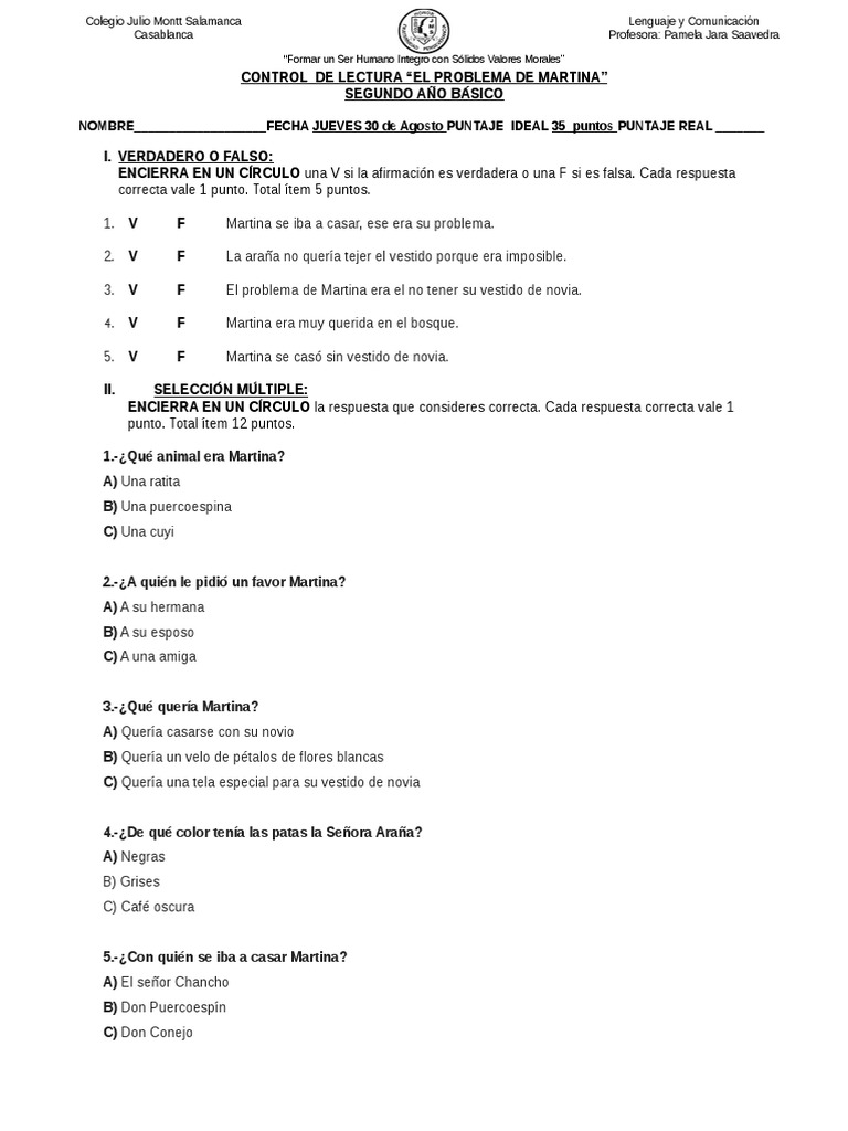 Prueba El Problema de Martina | Ocio