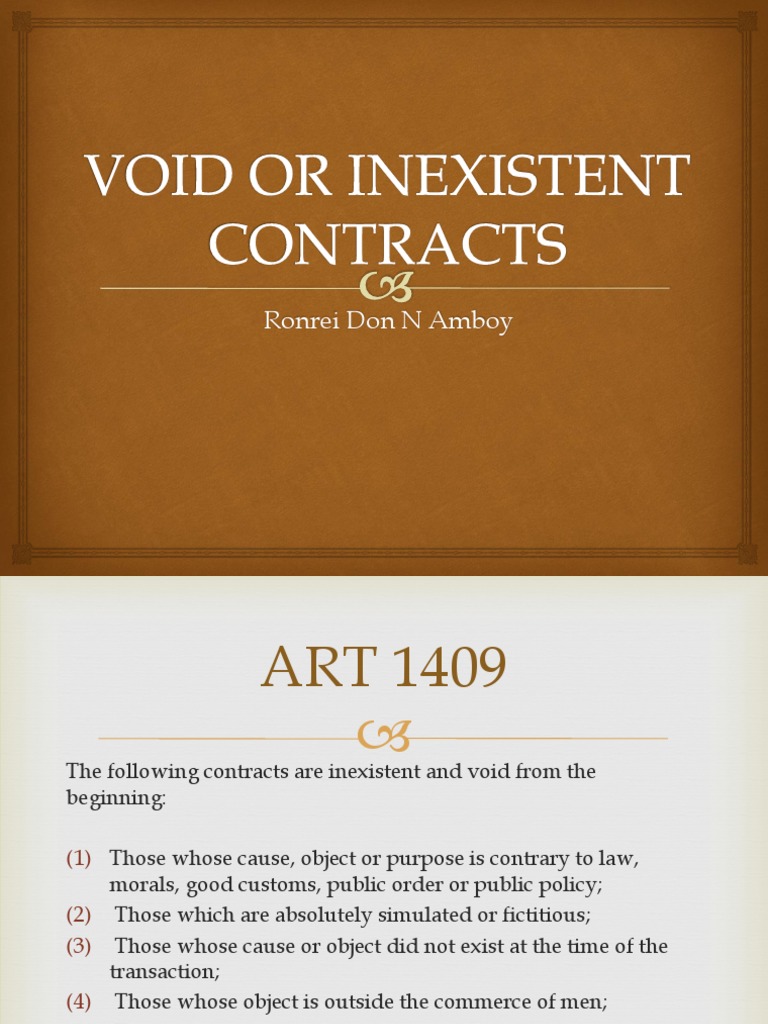 Void or Inexistent Contracts | PDF | Crime & Violence | Crime Thriller