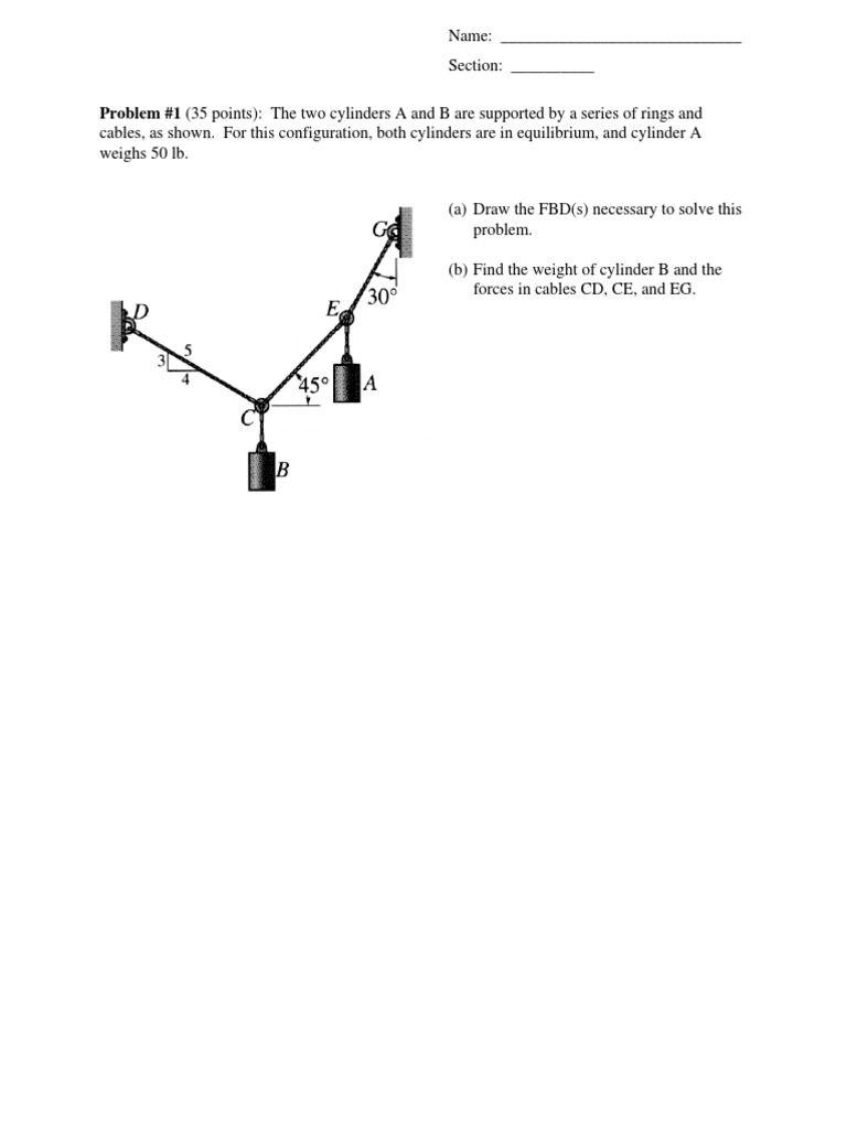 Equilibrium Statics Problems | PDF | Truss | Tension (Physics)