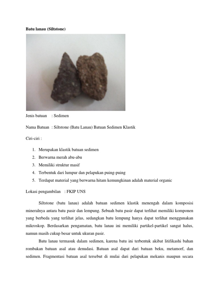 Buletin Batu Lanau (Siltstone) | PDF