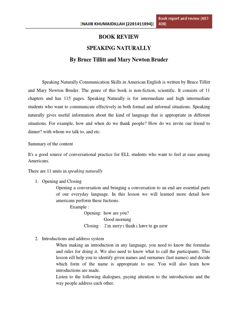 Book Review Speaking Naturally | PDF | Anger | Conversation