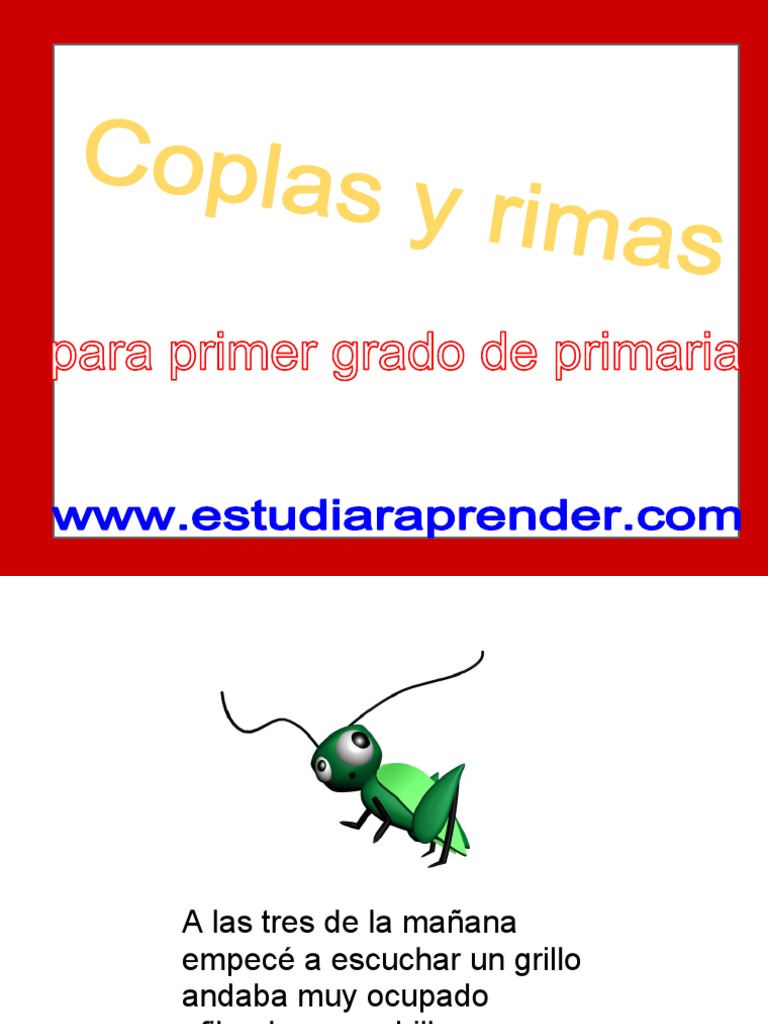 Coplas y Rimas para Primer Grado de Primaria | PDF
