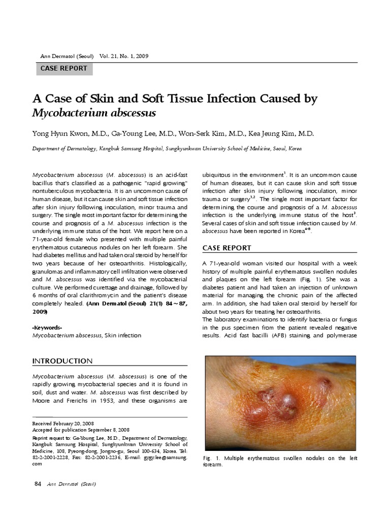 Dermatology Case: M. abscessus Infection | PDF | Infection | Mycobacterium