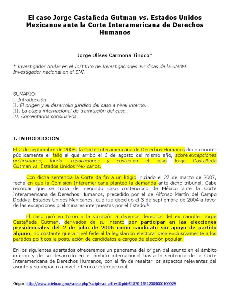 El Caso Jorge Castañeda Gutman | PDF | Elecciones | Constitución