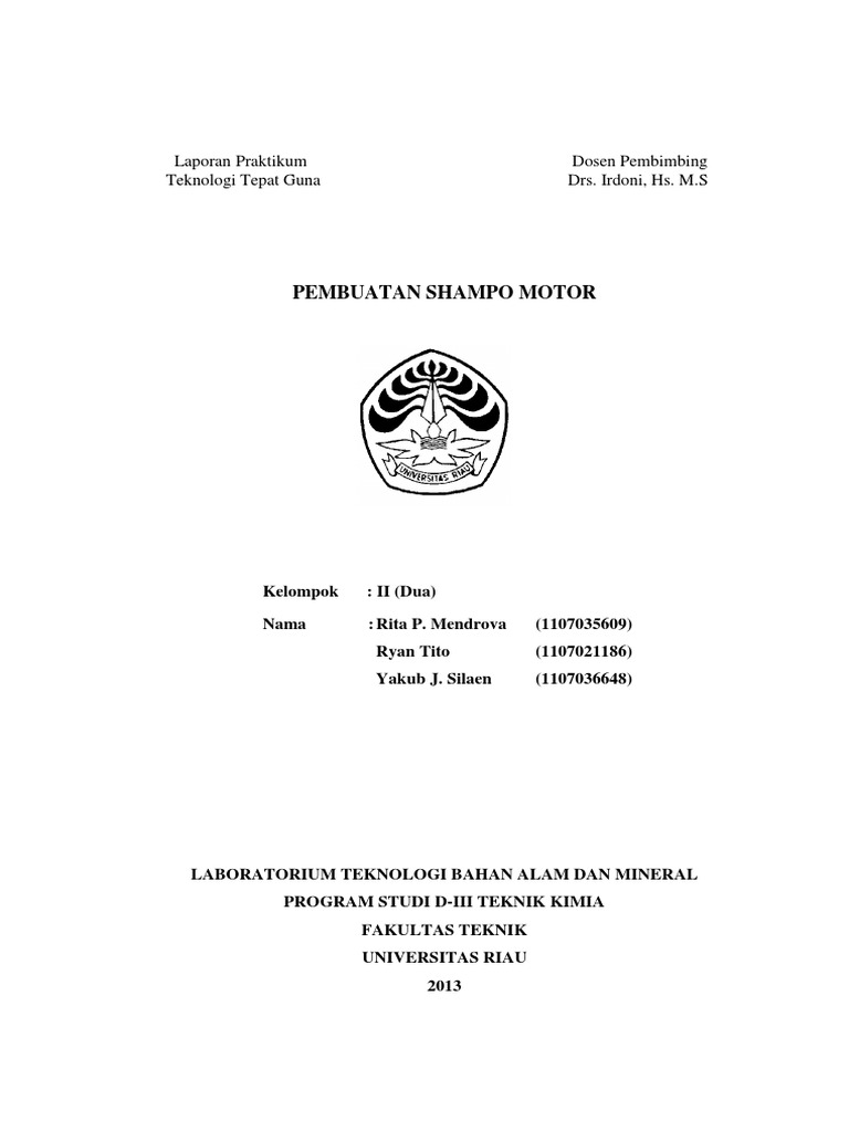 Pembuatan Sampo Motor | PDF