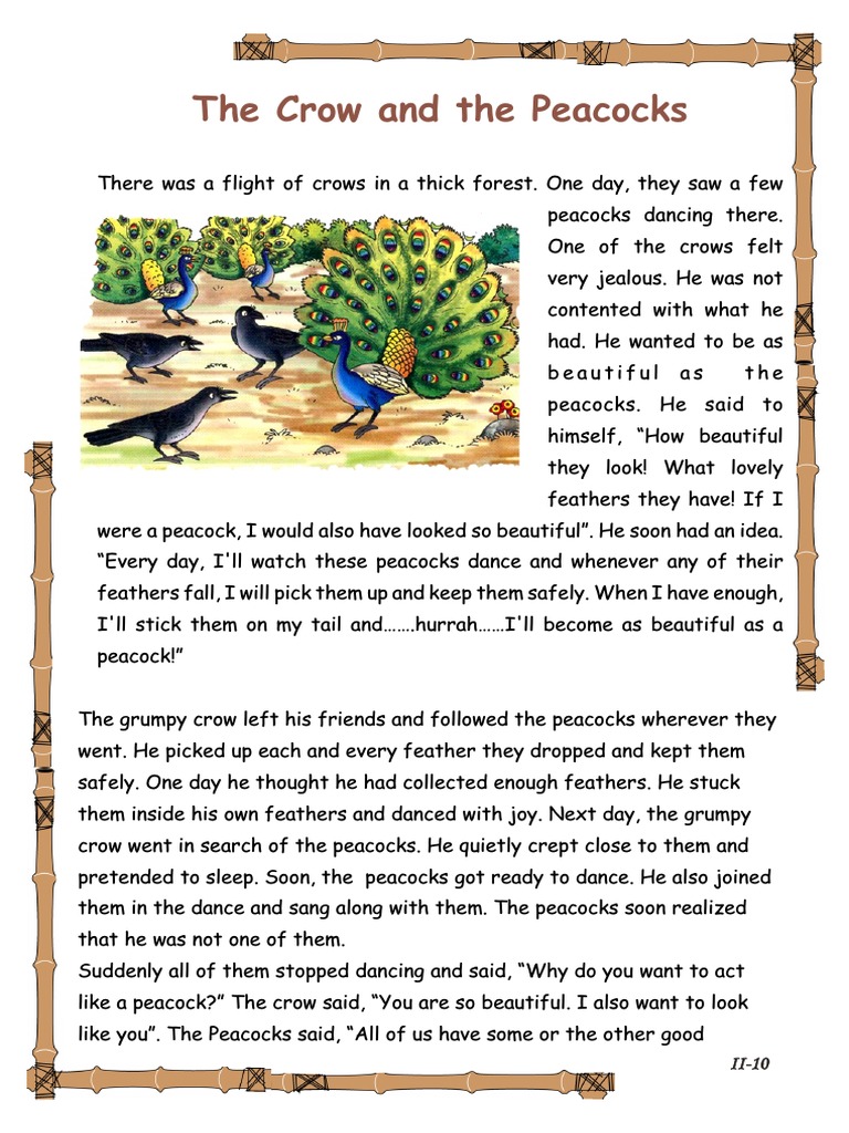 The Crow and the Peacock: A Moral Tale | PDF | Art | Poetry