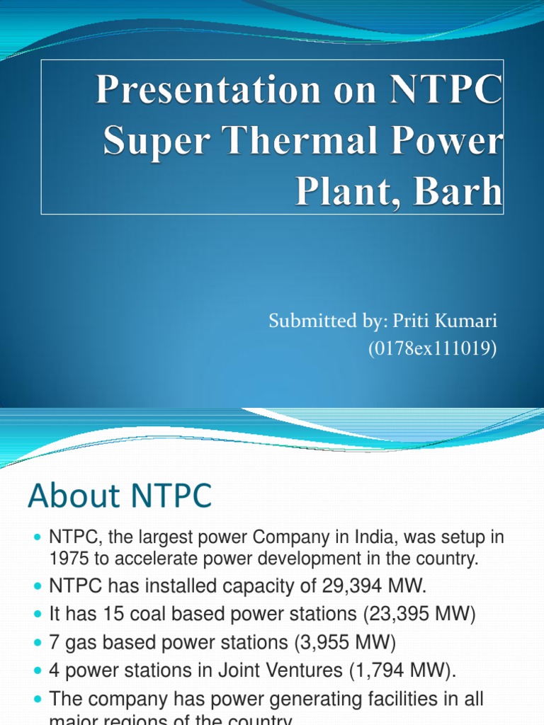 NTPC Barh | PDF | Coal | Power Station