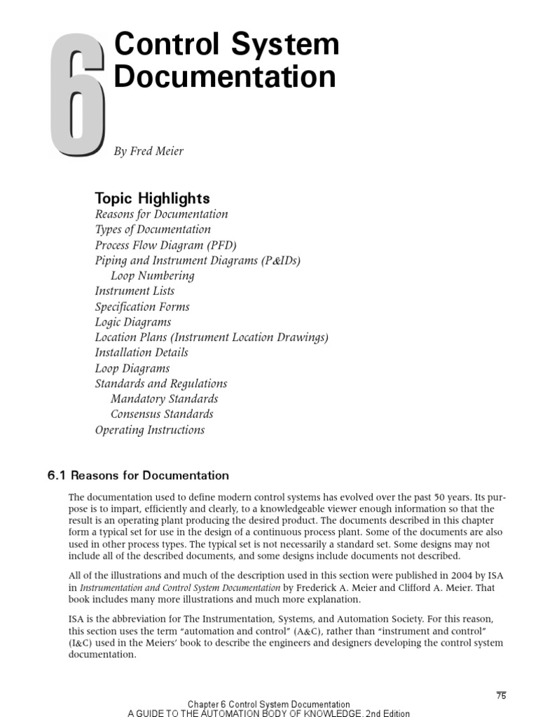 Chapter 6 Control System Documentation | PDF | Instrumentation ...