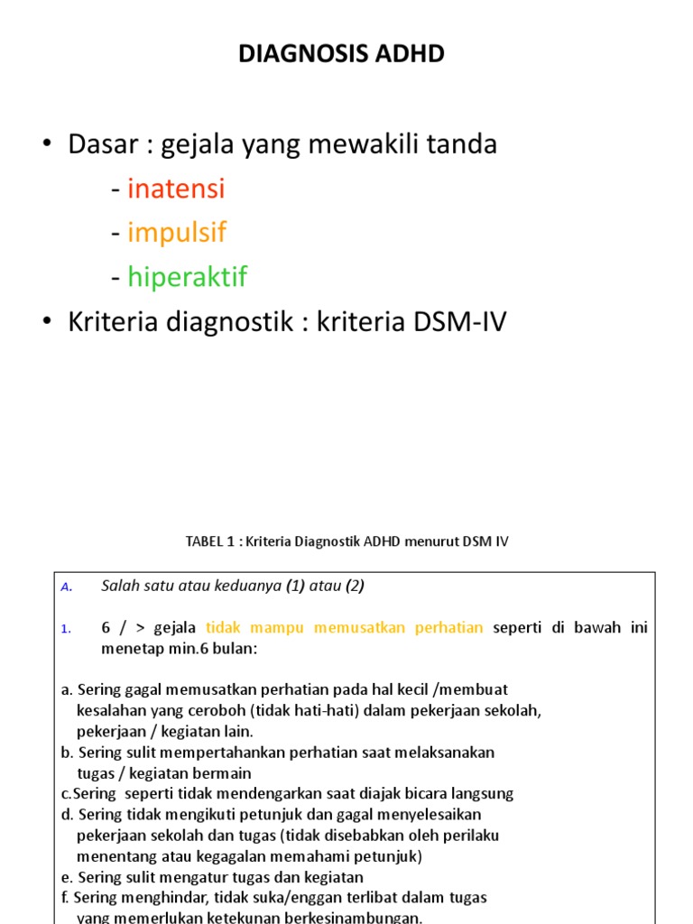 ADHD (Diagnosis, Terapi, Prognosis) | PDF