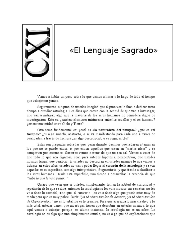 01 El Lenguaje Sagrado | PDF | Percepción | Conocimiento
