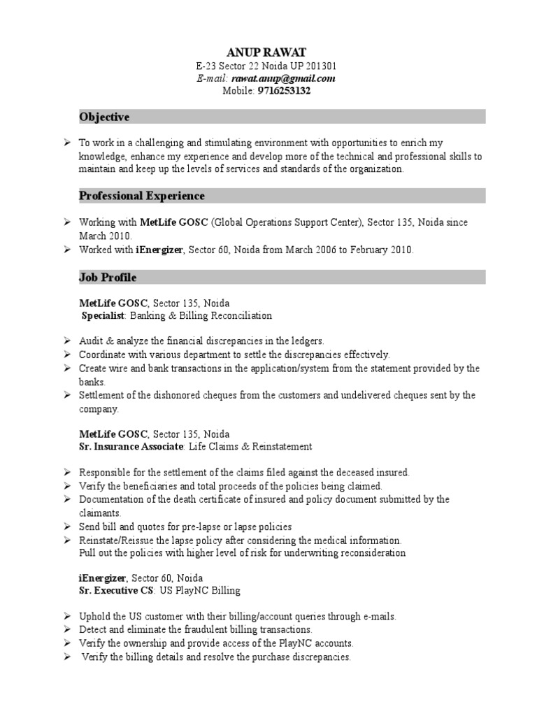 Anup Rawat: Metlife Gosc, Sector 135, Noida | PDF