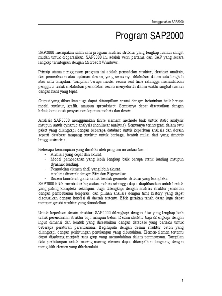 Cara Menggunakan Sap2000 | PDF