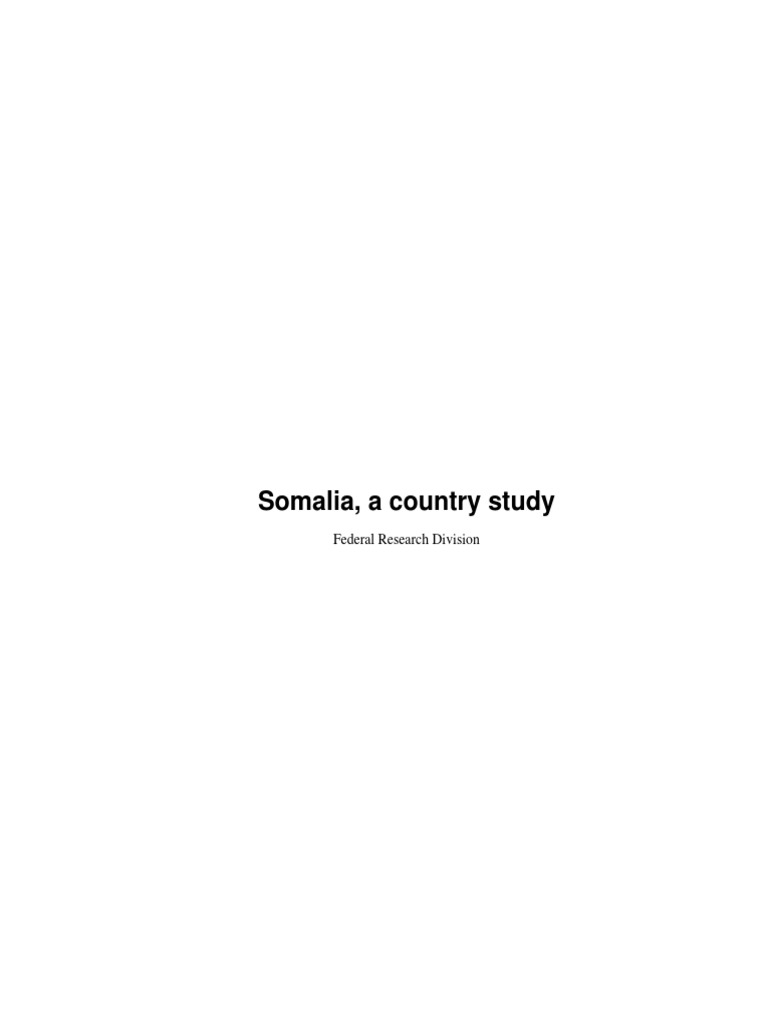 Somalia, A Country Study | PDF