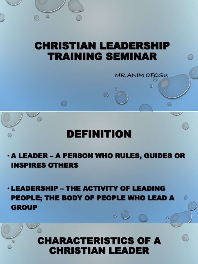 Christian Leadership Training Seminar | PDF