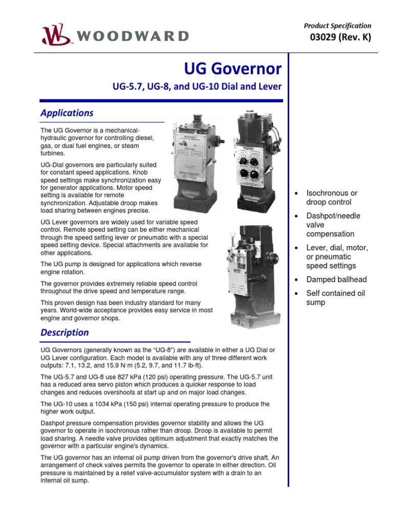 Woodward UG8D Governor | Engines | Valve