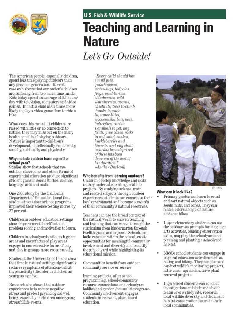Teaching and Learning in Nature: Let's Go Outside! | PDF | Learning ...
