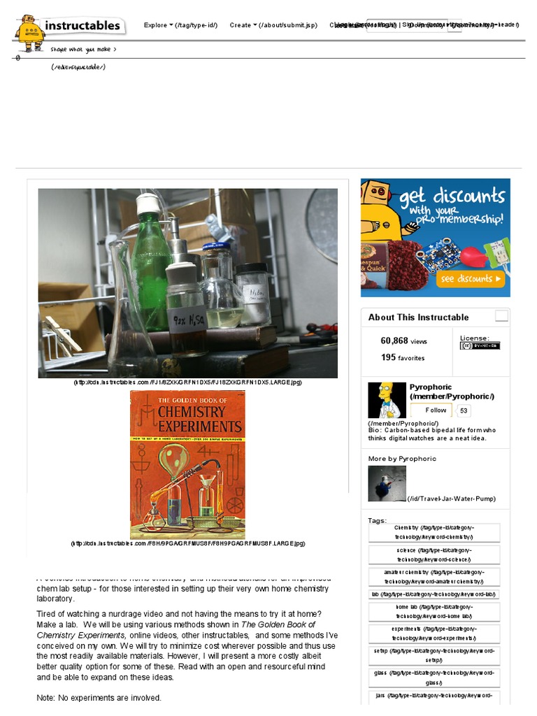 Set Up Your Home Chemistry Lab | PDF | Glasses | Acid