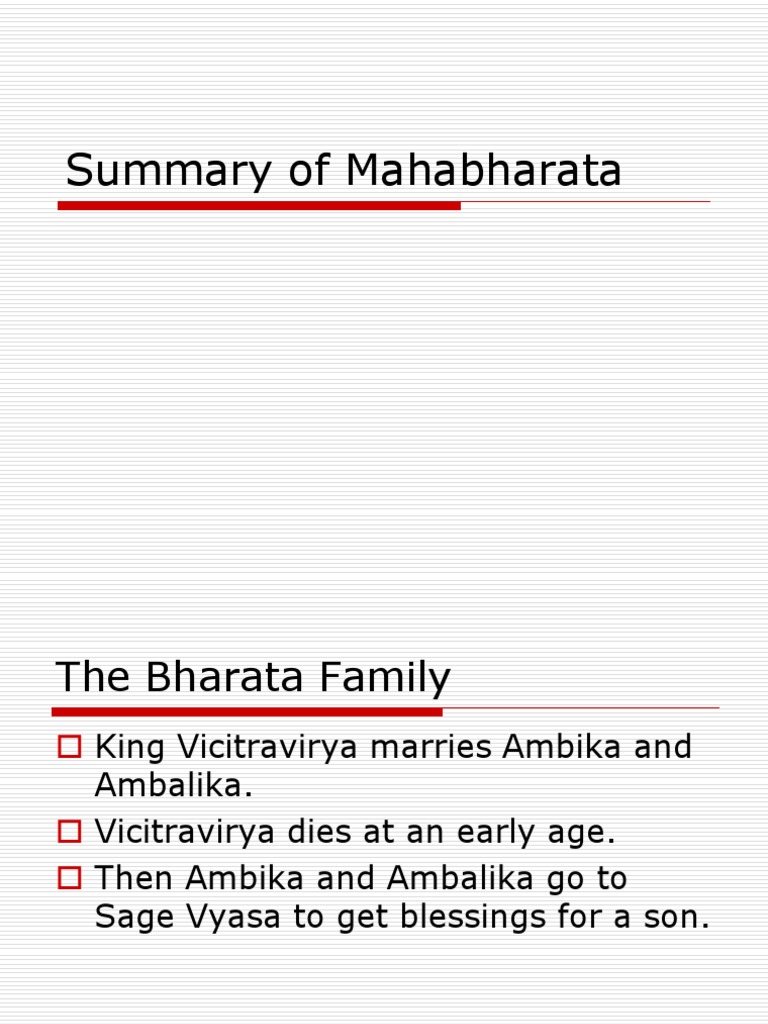 Mahabharata Summary and Key Characters | PDF | Mahabharata | Sanskrit ...