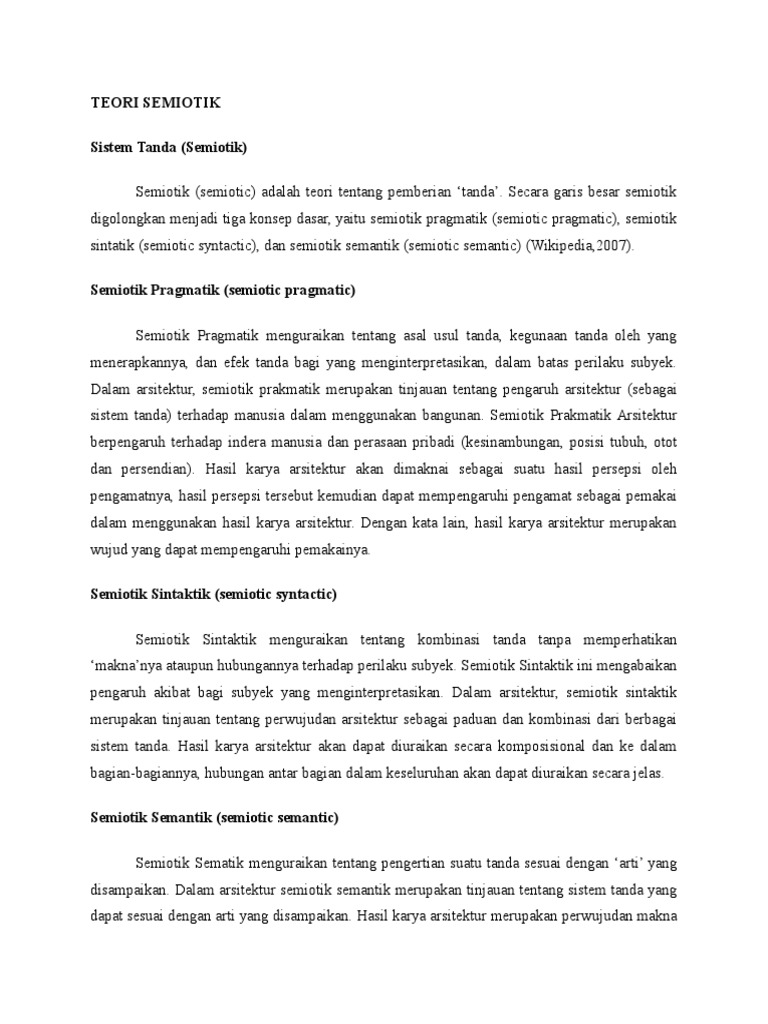 Teori Semiotik | PDF