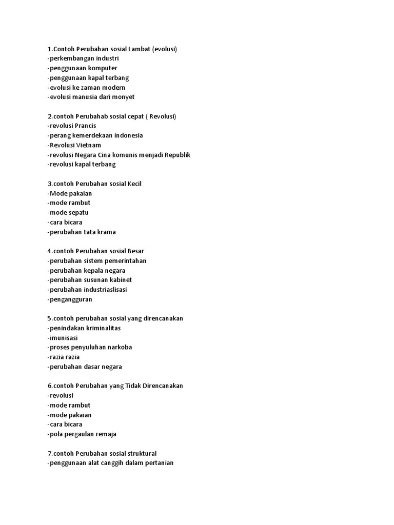 Contoh Perubahan Sosial | PDF | Teknologi & Rekayasa