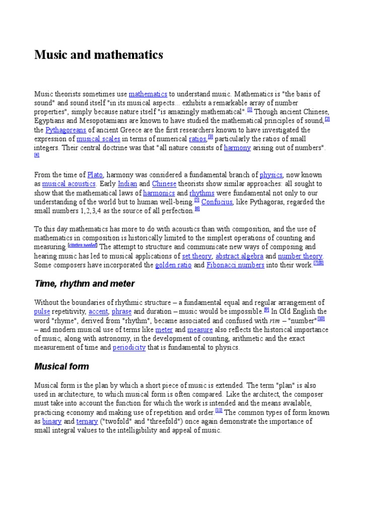 Music and Mathematics | PDF | Interval (Music) | Pitch (Music)