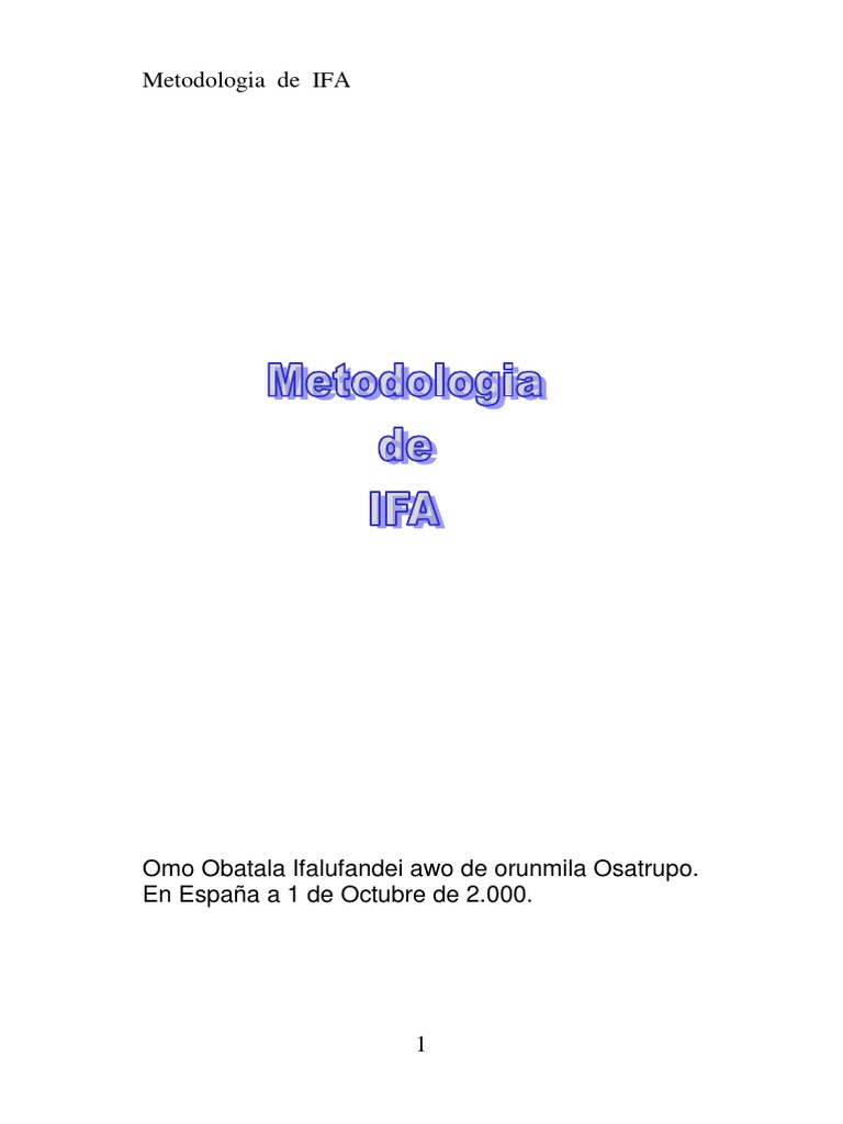 Libro Metodologia de Ifa | PDF | Religión y creencia | Science