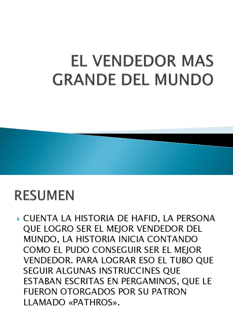 La historia de Hafid, el mejor vendedor | PDF | Ocio