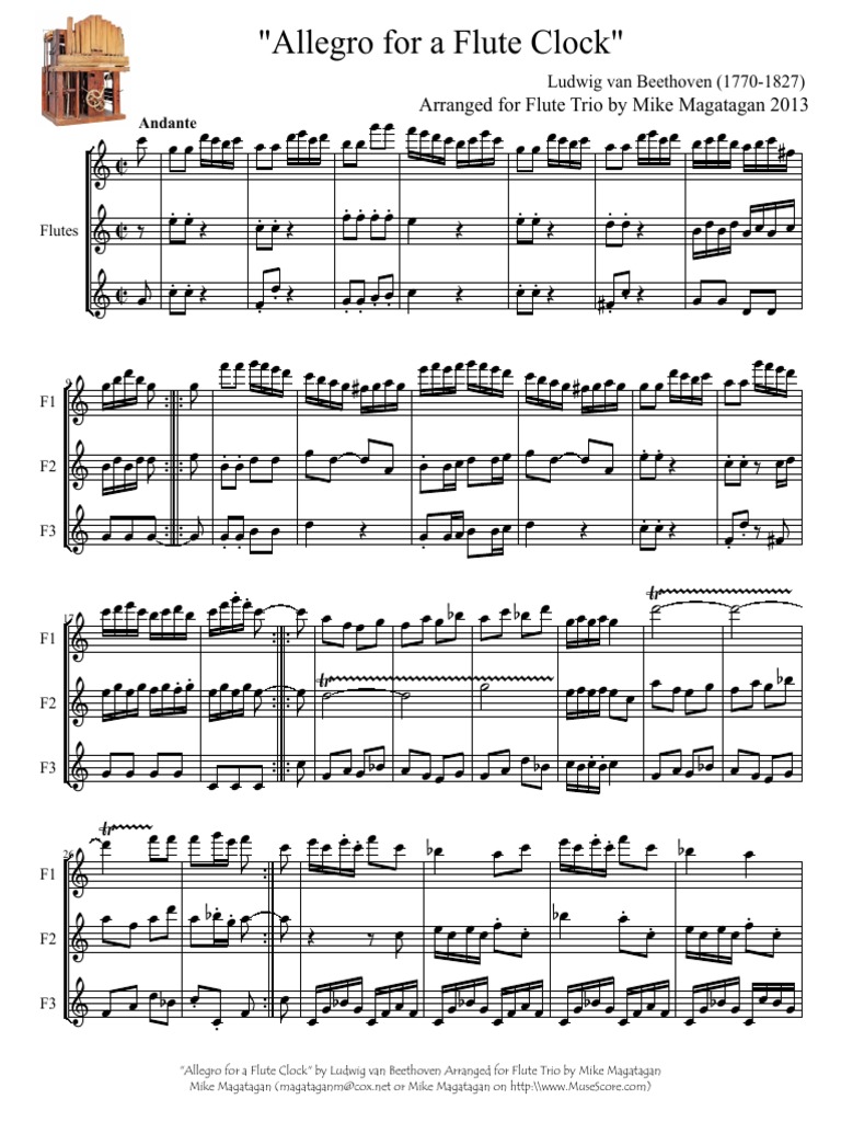 Allegro For A Flute Clock For Flute Trio | PDF