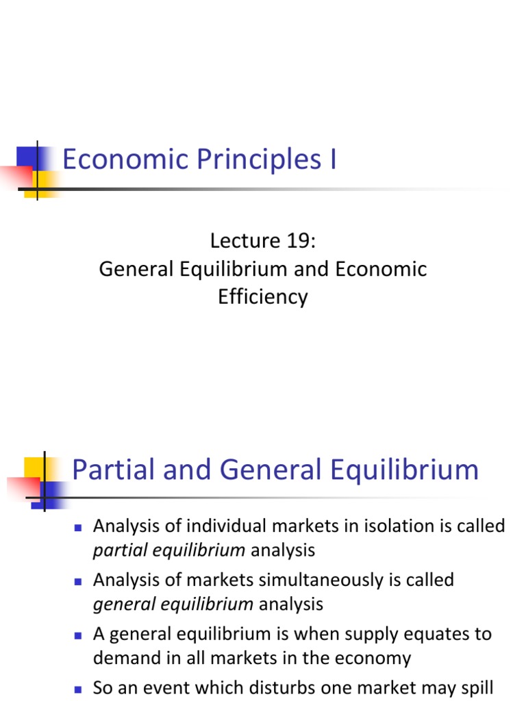 Economic Principles I: General Equilibrium and Economic Efficiency ...
