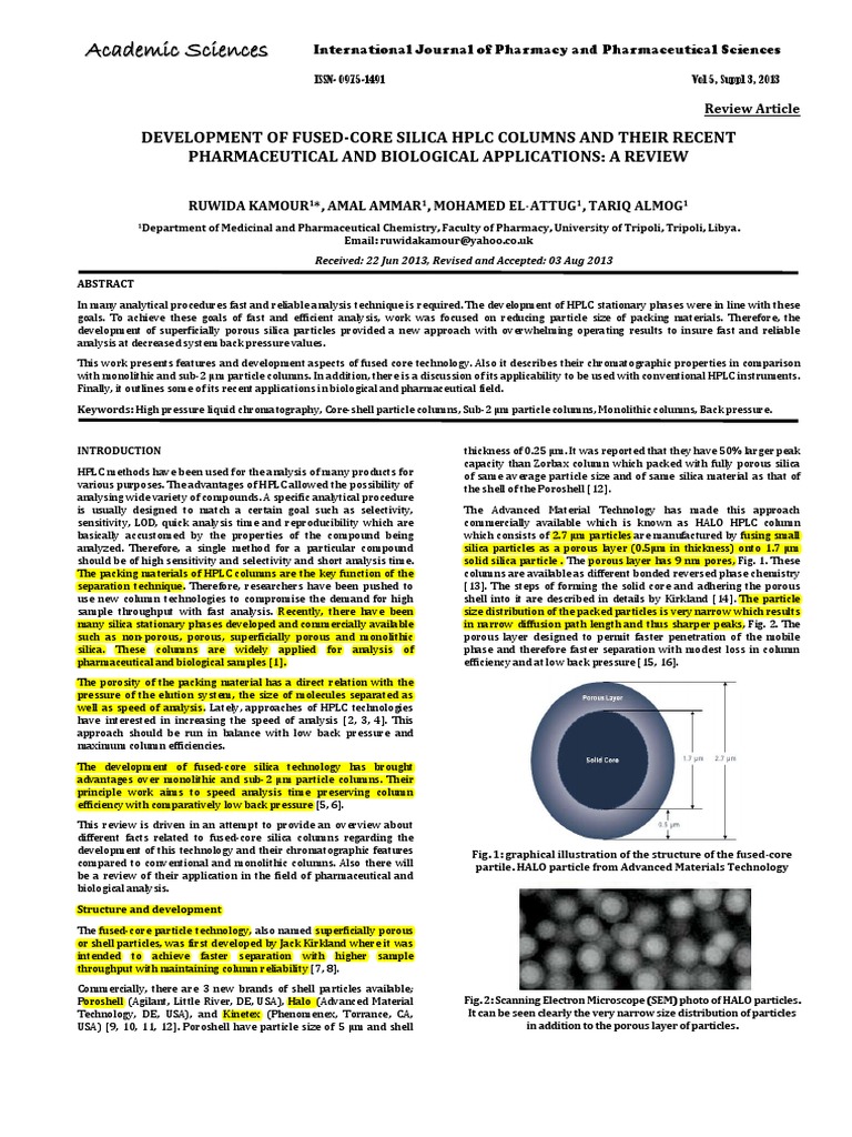 Columns of HPLC | PDF | High Performance Liquid Chromatography ...