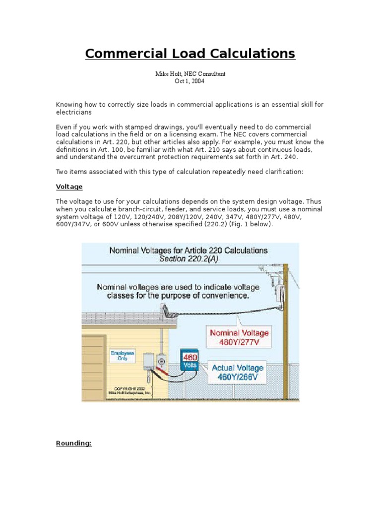 Commercial Load Electrical Calculations | Electrical Engineering ...