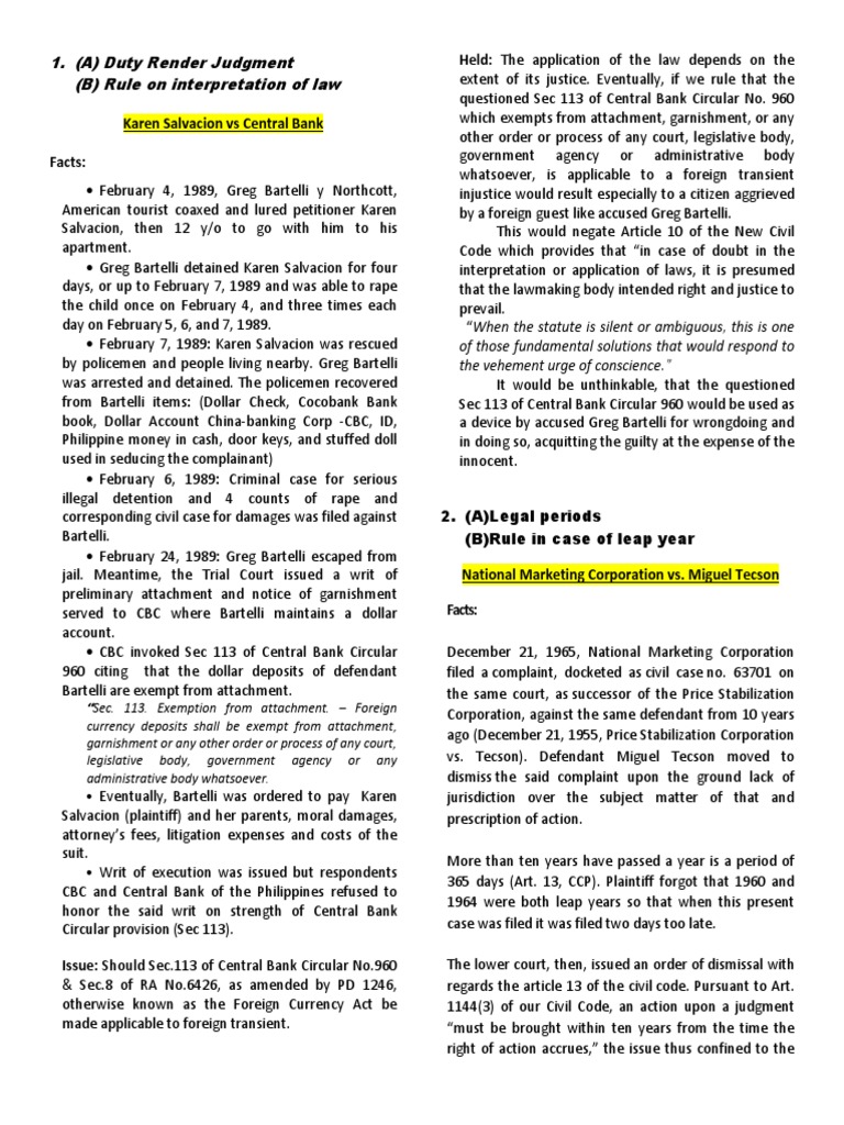 Karen Salvacion vs Central Bank Case | PDF | Will And Testament | Lawsuit