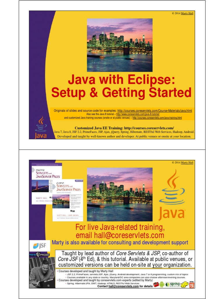 Java With Eclipse Setup And Getting Started For Live Java Related Training Pdf Eclipse