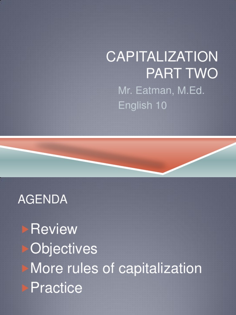 Capitalization Part Two Without Words | PDF