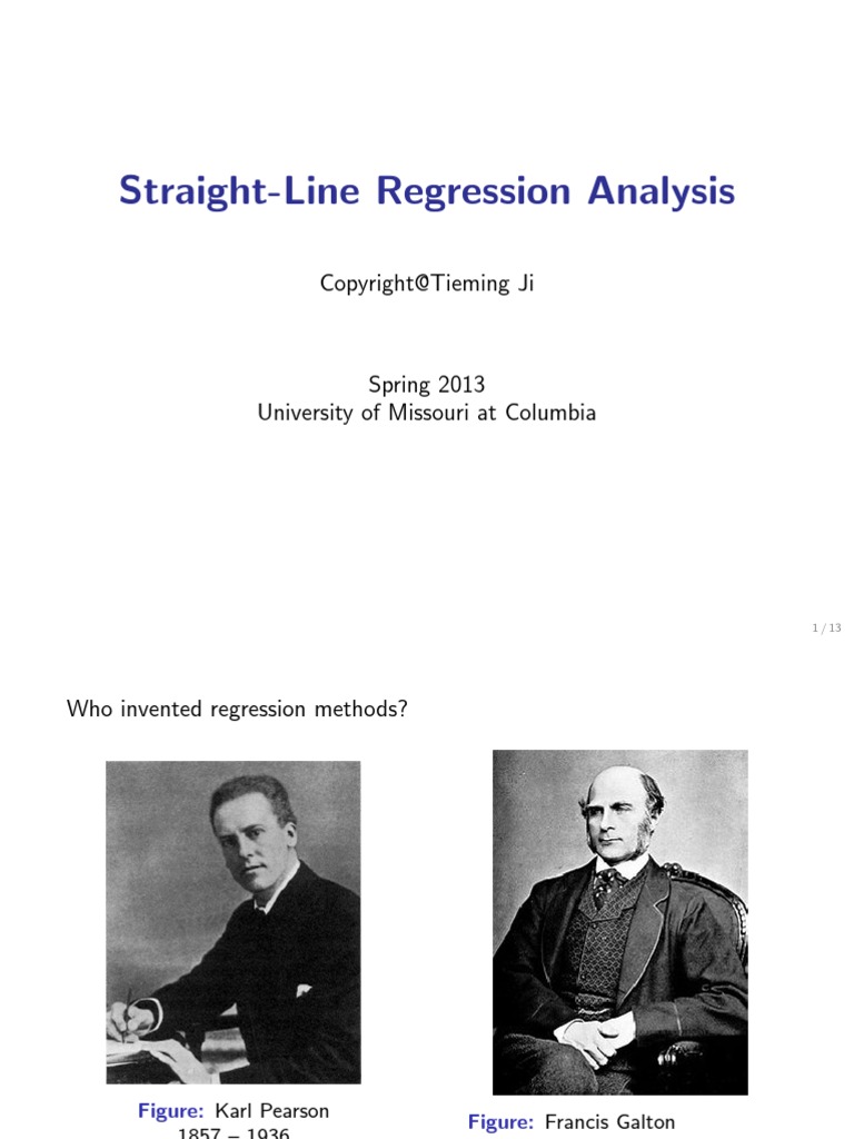 Straight-Line Regression Analysis | PDF | Francis Galton | Multivariate ...