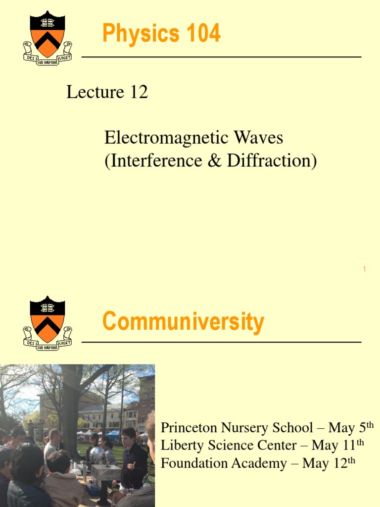 Physics 104: Electromagnetic Waves (Interference & Diffraction) | PDF | Reflection (Physics ...