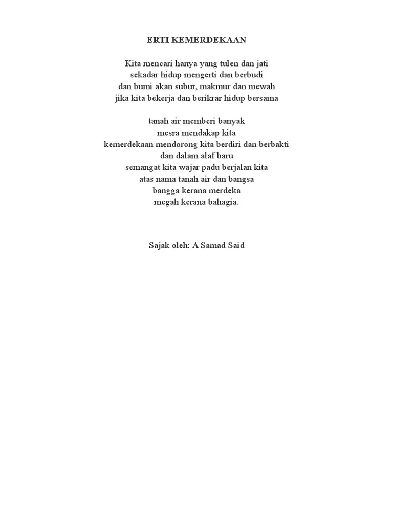 Sajak Kemerdekaan Tahun 5 - KenzieqoWilliamson