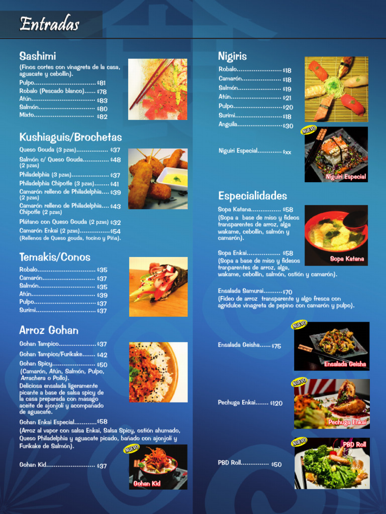 Menú Enkai | PDF | Alimentos | Cocina