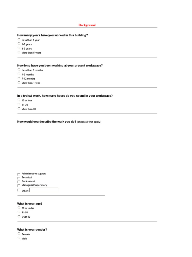 Occupant Survey Id | PDF | Hvac | Lighting