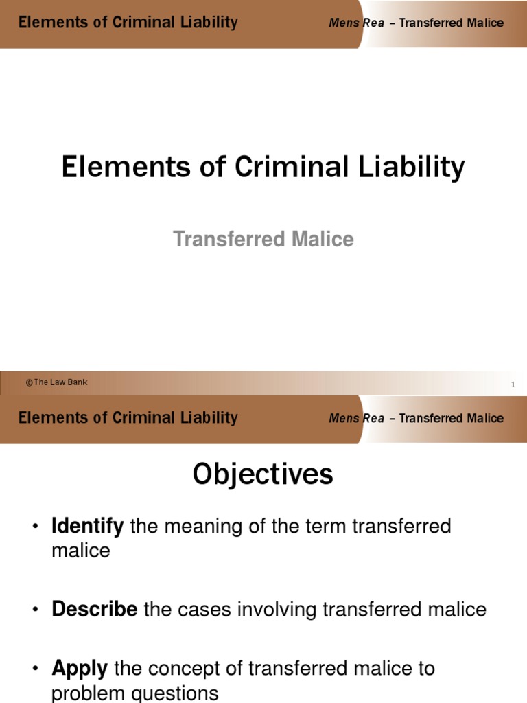 3 Transferred Malice | PDF | Mens Rea | Manslaughter