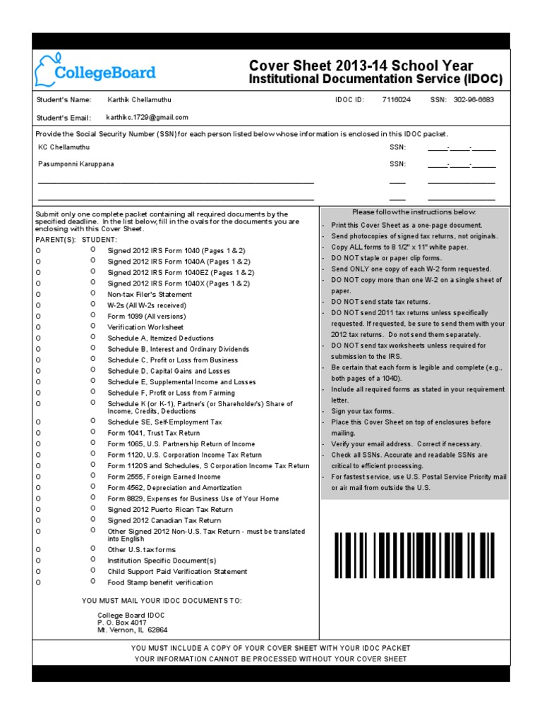 Cover Sheet PDF Serv Let | PDF | Irs Tax Forms | Tax Return (United States)